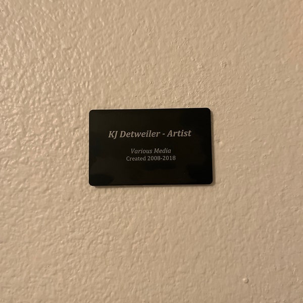 Personalized Gallery Wall Artist Placards - Black Wall Placards ...