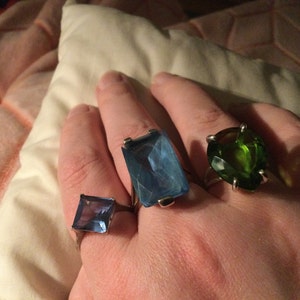 Blue Topaz Ring Wide Rectangle Ring Gold Ring 14k Solid | Etsy