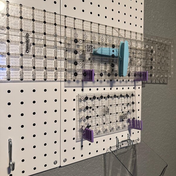 Quilting Ruler Hooks for 1/4" (5-6mm) Pegboard - Sewing, Knitting and ...