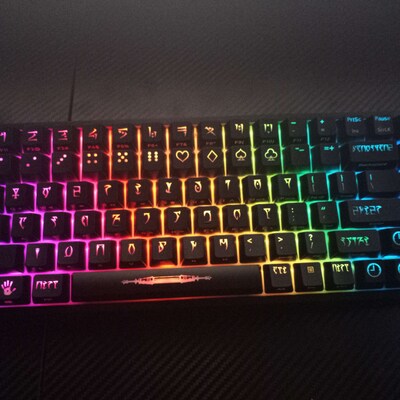 Daedric Font Backlit Keycap Set top Print Only or Top and Front Side ...
