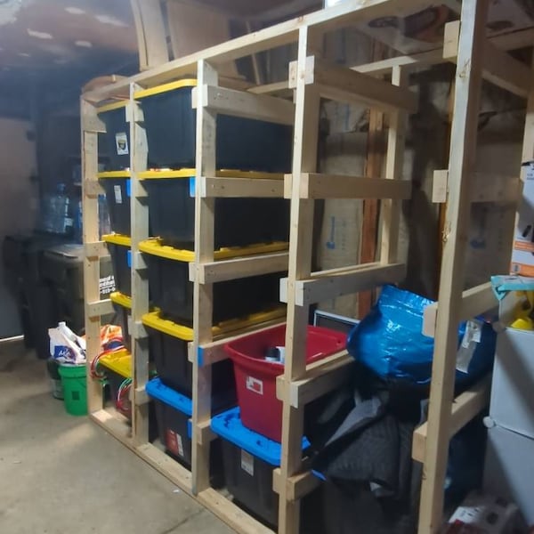 DIY Tote Storage Rack Plans: Customizable Garage Shelves (PDF Download ...