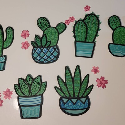 3D Cactus Mandala, Cactus SVG, 3D Mandala Svg, Layered Mandala, Layered ...
