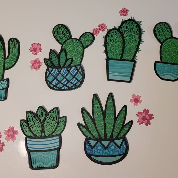 3D Cactus Mandala, Cactus SVG, 3D Mandala Svg, Layered Mandala, Layered ...