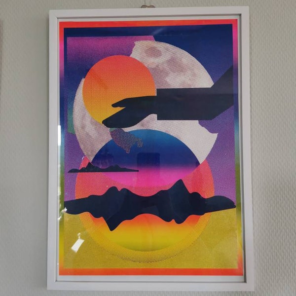 A3 Risograph Print of a Japanese Collage Landscape 2.0 - Etsy