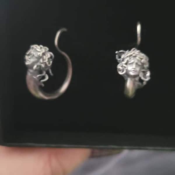 Medusa Earring 925 Silver, Witch Medusa Jewelry, Snake Jewelry ...