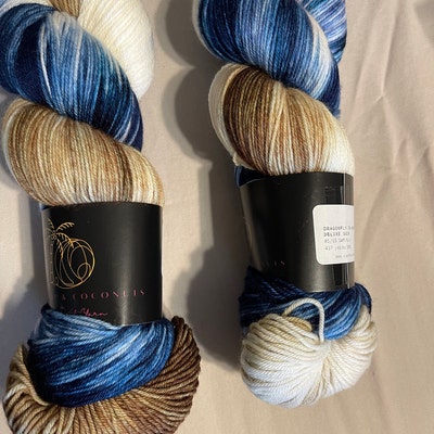 Dragonfly in Amber Blue, Gold, Yellow, White Merino Nylon Yarn ...