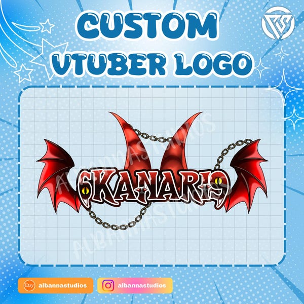 Custom Vtuber Logo Kawaii, Cute and Animated for Stream Twitch, Kick ...