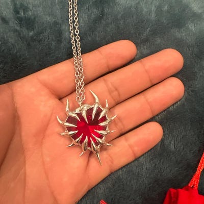 Goblincore Fang Brutalist Ring With Pearl Thorns Melted Metal Ring ...