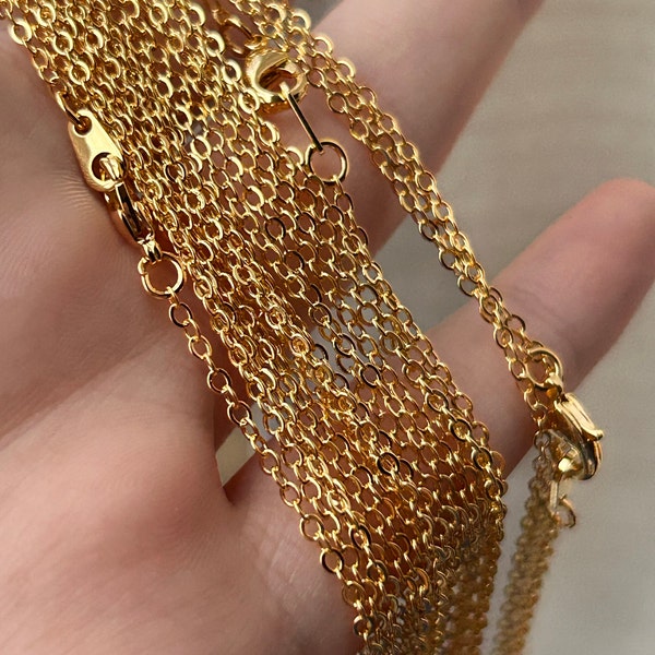 Bulk Wholesale Chains Real 16k Gold Rose Gold and Rhodium Anti-tarnish ...