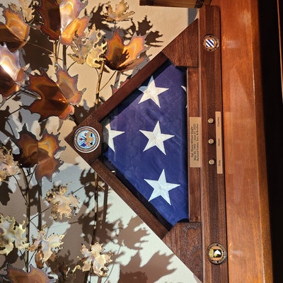 Flag Display Case With Embedded Shell Casings Maple Inlay Service ...