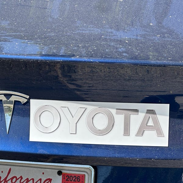 Car Magnet Sticker, Anti-tesla, Make Tesla to Toyota, Funny Car Decal ...