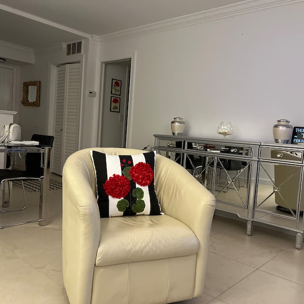 Cone Flower Pillow Cover, Hot Pink Floral Applique, Summer Flower Felt Patch Cushion - Etsy