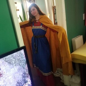 SCA Garb Norse Viking Medieval Tan Linen Black Cotton Apron | Etsy