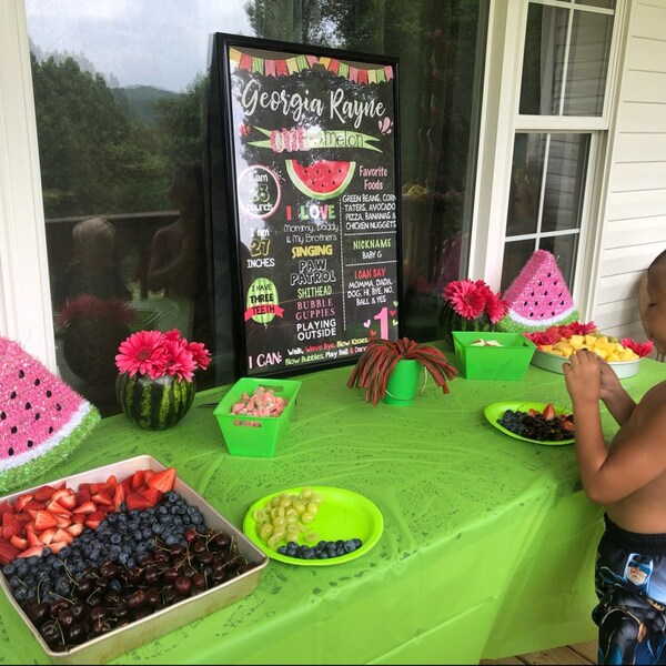 Watermelon Birthday Milestone Chalkboard, Watermelon Birthday Milestone ...