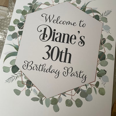 Personalised Birthday Sign A1 A2 A3 Welcome Birthday Party Sign ...