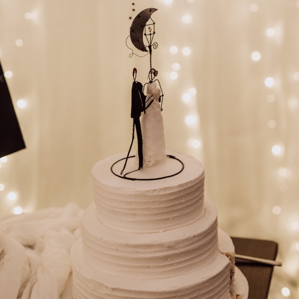 Custom Wedding Cake Topper, Wire Cake Topper Figurine, Wedding ...