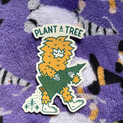 Plant a Tree Sasquatch Vinyl Sticker - Etsy