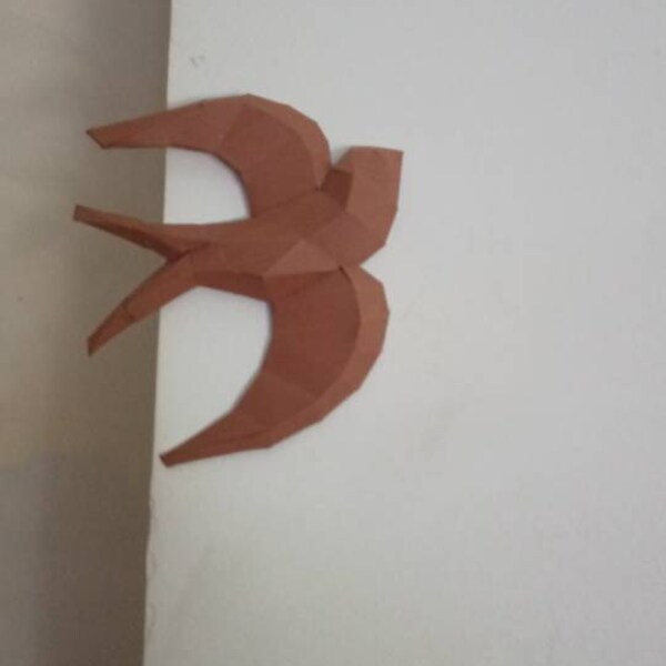 Papercraft 3D Swallow Bird Digital Template for DIY Wall Decoration ...
