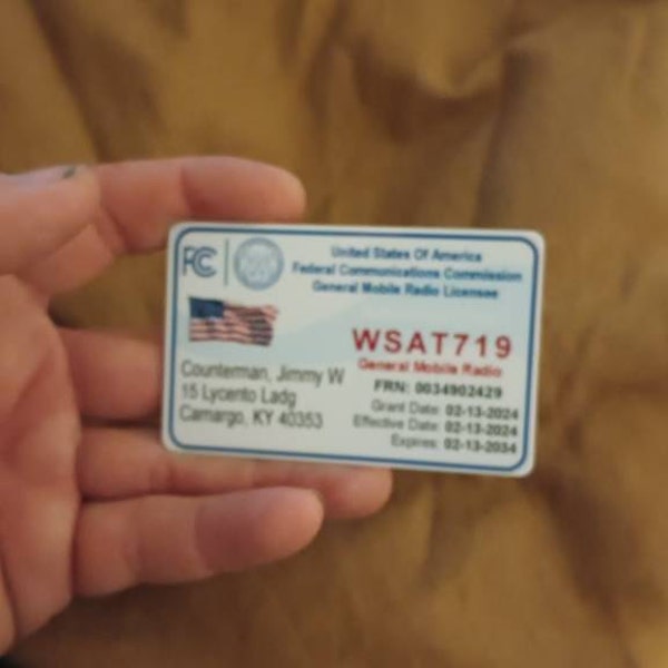 FCC GMRS Radio License ID Card - General Mobile Radio Service - Etsy