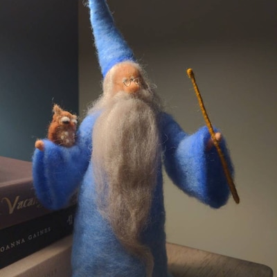 Needle Felted MERLIN Figurine, Wizard Sculpture, Personalized Gifts ...