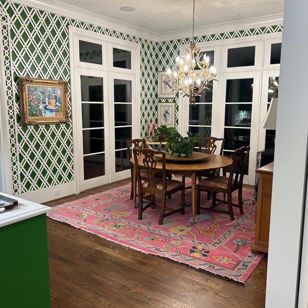 Exquisite Pink Hand Knotted Indo Shabargan Rug 4x6, 5x8, 6x9, 8x10, 9x12, 10x14 Ft Handmade ...