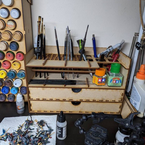 TTG Modular Hobby Brush & Tools Organizer and 2 Drawer Unit - Etsy