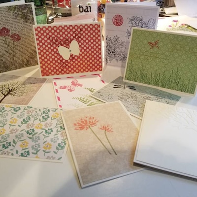10 Blank, Handmade Greeting Cards. All Occasion Cards. Assortment Set ...