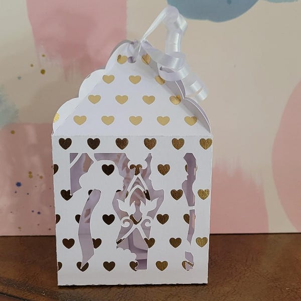 SVG Template Wedding Cut File Cricut Favor Box Bride and Groom Couple ...