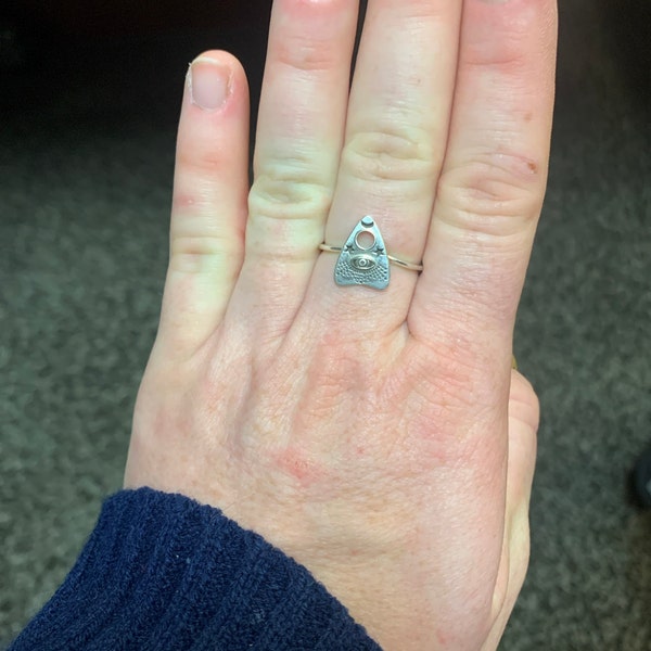 Planchette Ring, Ouija Ring, Moon and Star Ring, Planchette Jewelry ...