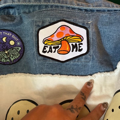 Vintage 1970's eat Me Mushroom Embroidered Iron on Patch 4 X 3 - Etsy