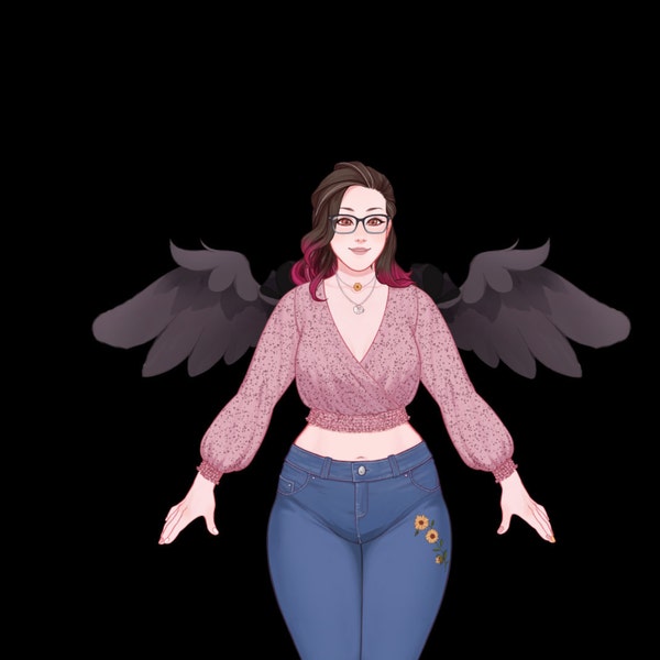 Vtuber Asset | Rigged Fallen Angel Wings - Etsy