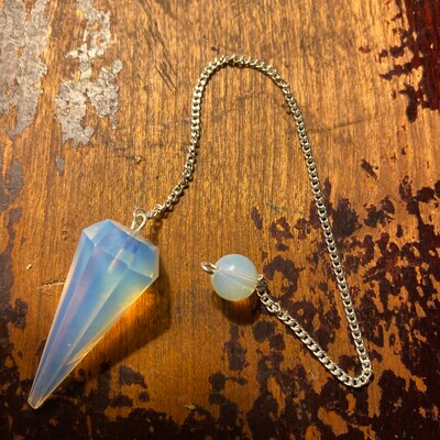 Opalite Pendulum Pendant Healing Point Approx 40x18mm With 8 Chain & Ball - Etsy