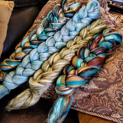 NEW TEXTURED Art Batt, Enchanted Spinning Batt, Dusty Pastel Merino ...