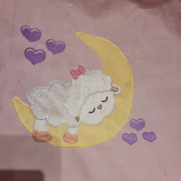 Cute Sheep Embroidery Design - Baby Machine Embroidery File - PES JEF ...