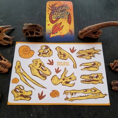 Dinosaur Skull Sticker Sheet - Etsy