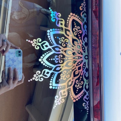 Mandala Car Decal Holographic Mandala Sticker Half Mandala Mandala ...