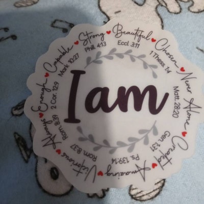 I Am Sticker, Affirmation Stickers, Clear Laptop Sticker, Water Bottle ...