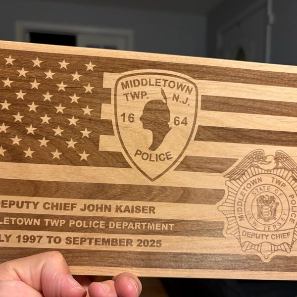 Custom Police Flag Plaque - Personalized Wood Flag - Etsy