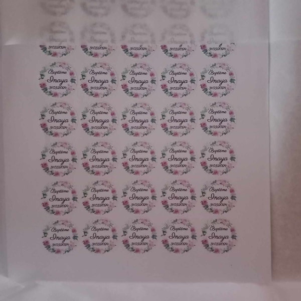 100 Models / Personalized Self-adhesive Labels 3 or 4 or 5 or 6 Cm / A4 ...