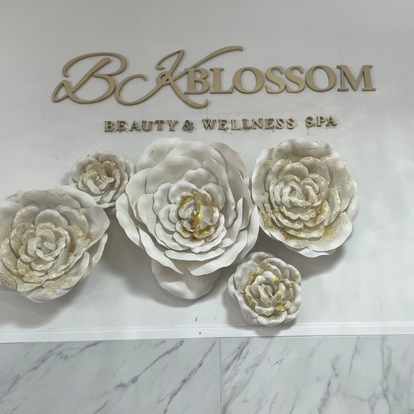 Beauty Salon Sign for Interior Wall With Custom Logo in Gold, Silver ...