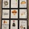 60 Kitchen Prints Set Food Pun Signs, Set of 60 Funny Kitchen ...