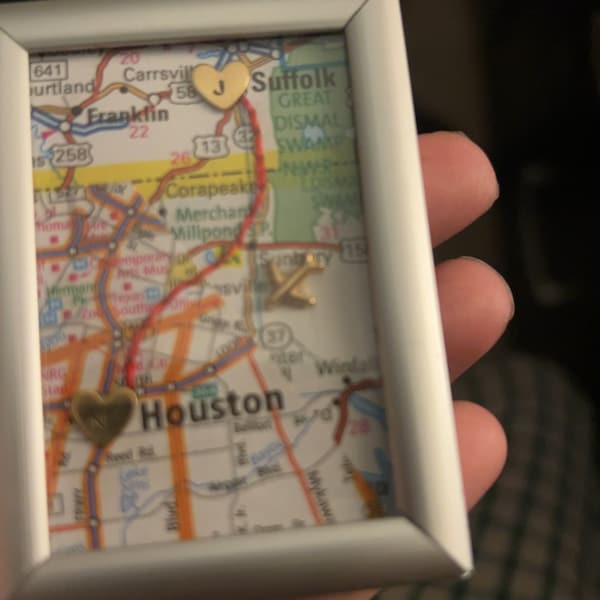 Long Distance Map Frame, String of Fate Gift (2x2.7") - Etsy