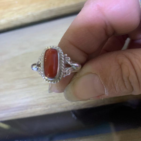 Natural Red Coral Ring/moonga Ring Astrological Gemstone Ring in ...
