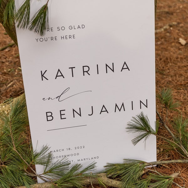 Minimalist Wedding Welcome Sign Template, Modern Welcome Wedding Sign ...
