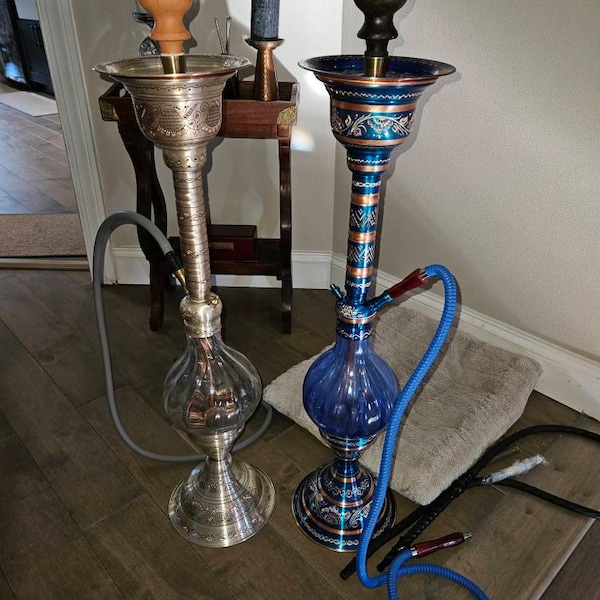 Burned Design LARGE Original Copper Hookah Set, Unique Handmade Turkish ...