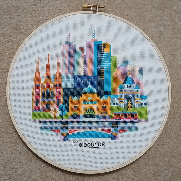 Melbourne #P157 Embroidery Cross Stitch PDF Pattern Download | Cross ...