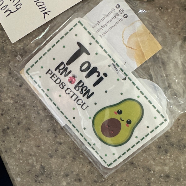 Badge Name Tag, Avocado Baby Name Tag, Avocado Badge Name Tag, Nurse ...