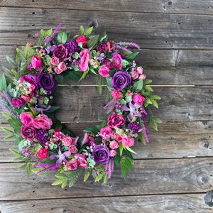 Stunning Pink Wreath Pink Artificial Wreath Brimming With - Etsy