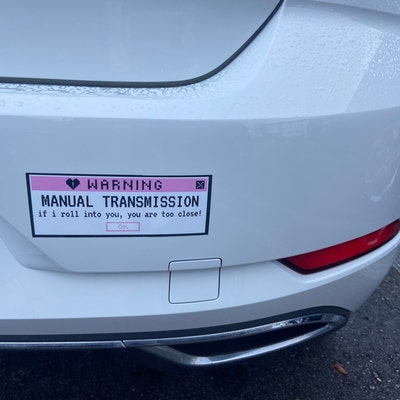 MANUAL CAR WARNING Stick Shift Manual Transmission Glossy Car Decal ...