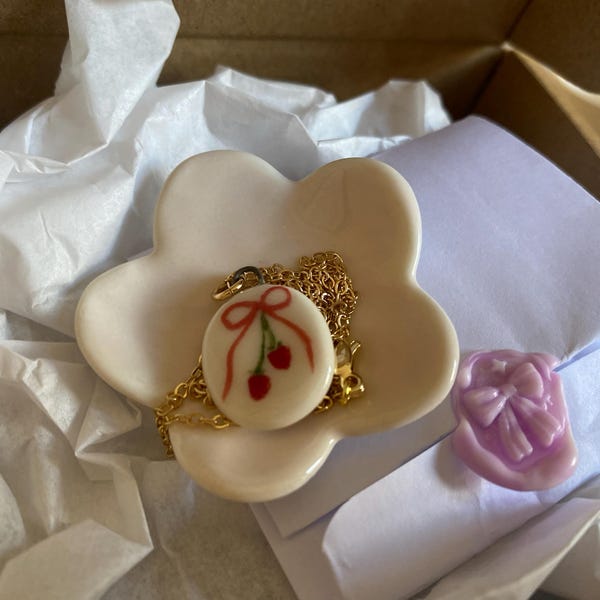 Handmade Ceramic Bows Matcha Set Chawan Pink Matcha Bowl With Bows ...